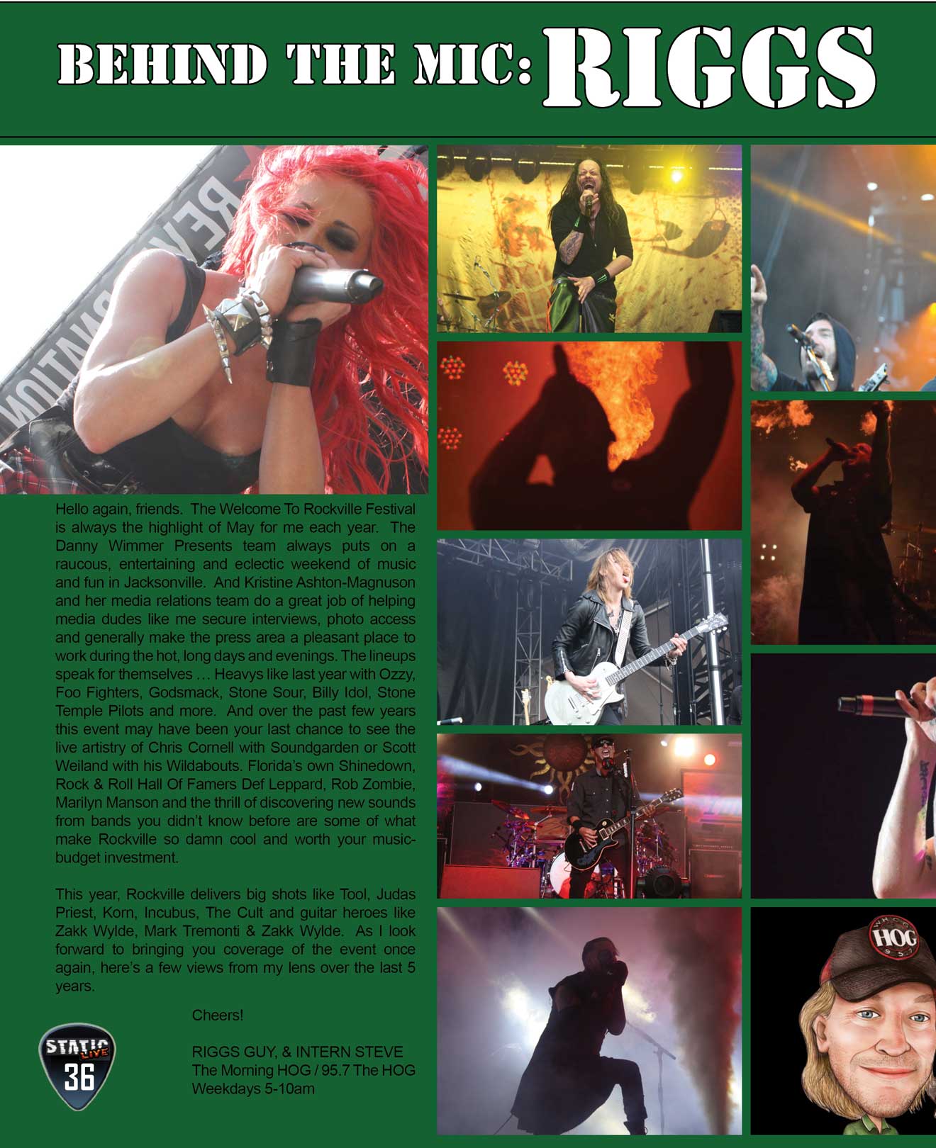 Riggs' New Article in Static Live Mag | 95.7 The Hog